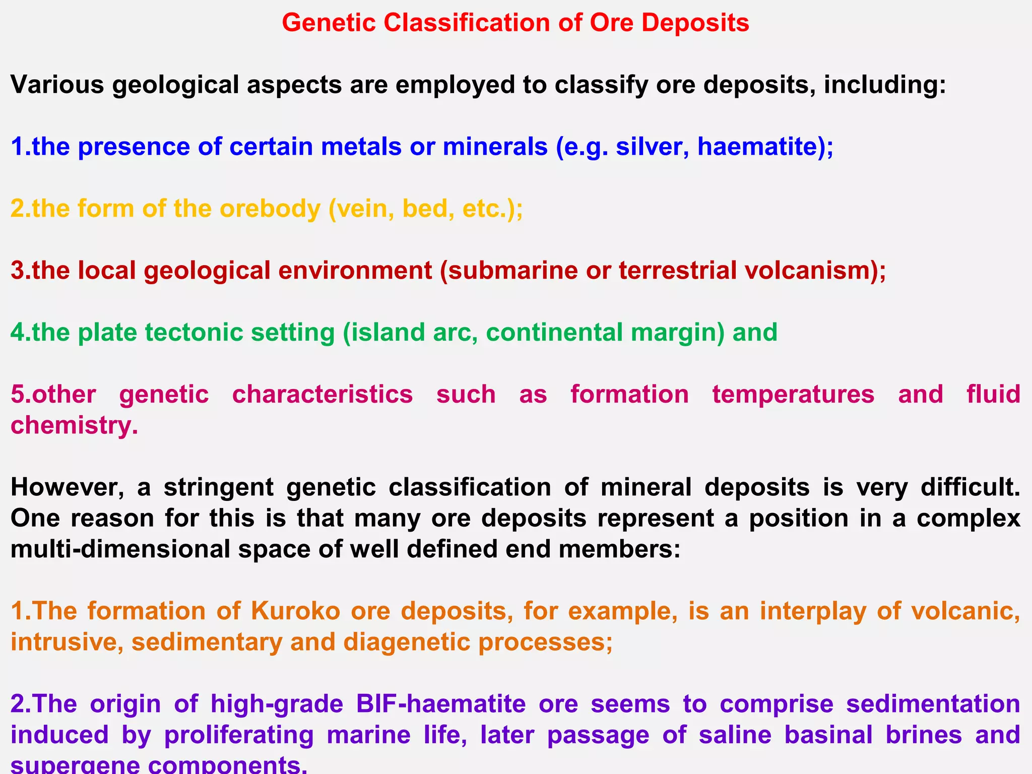 Economic geology - Genetic classification of ores | PPT