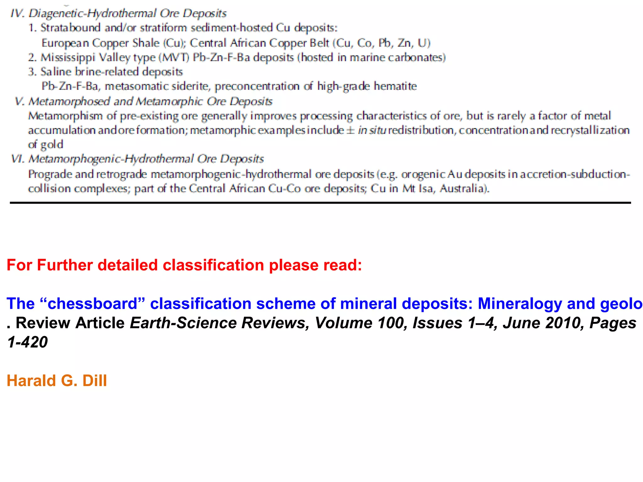 Economic geology - Genetic classification of ores | PPT