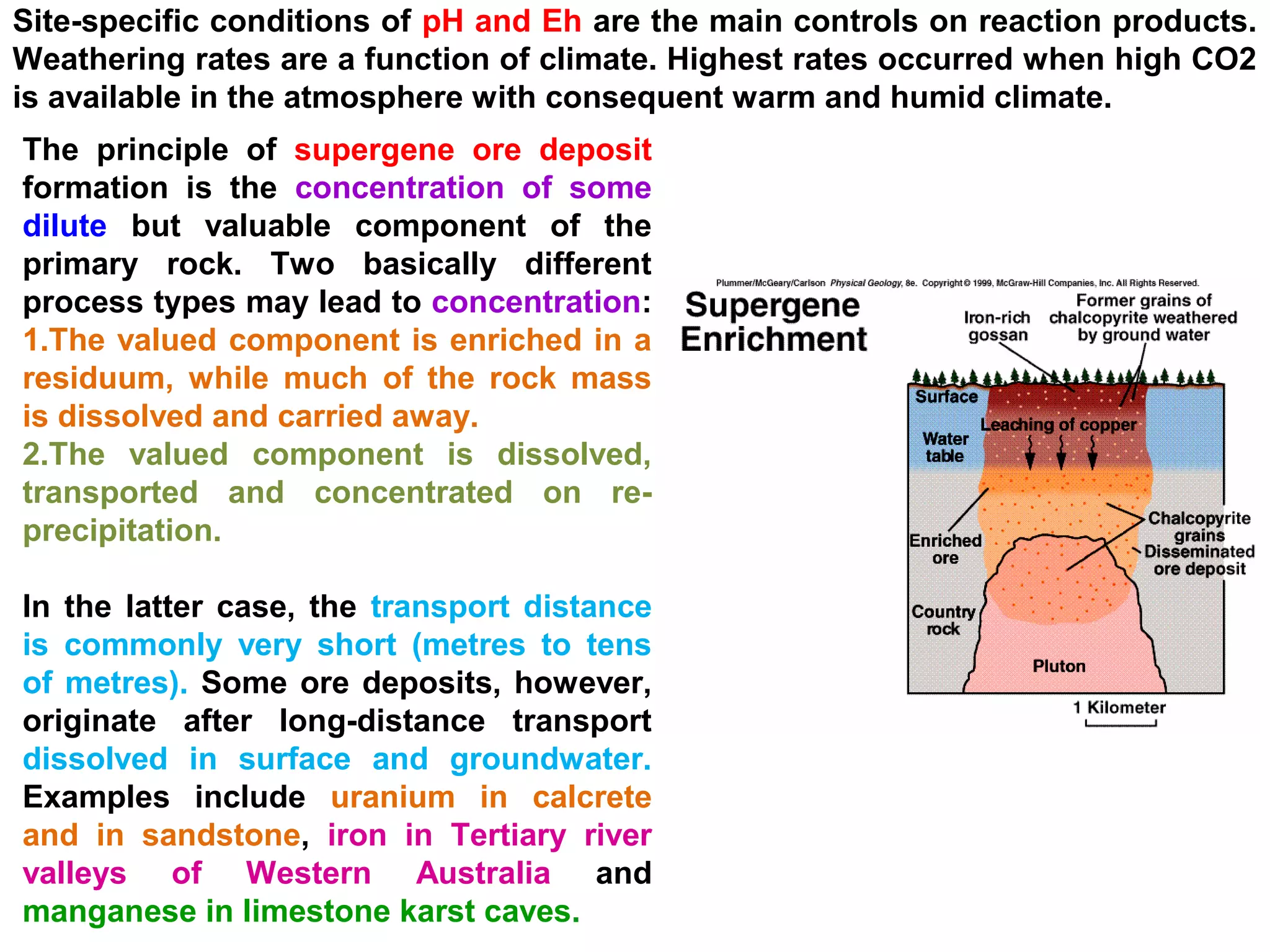 Economic geology - Supergene ore deposits | PPT