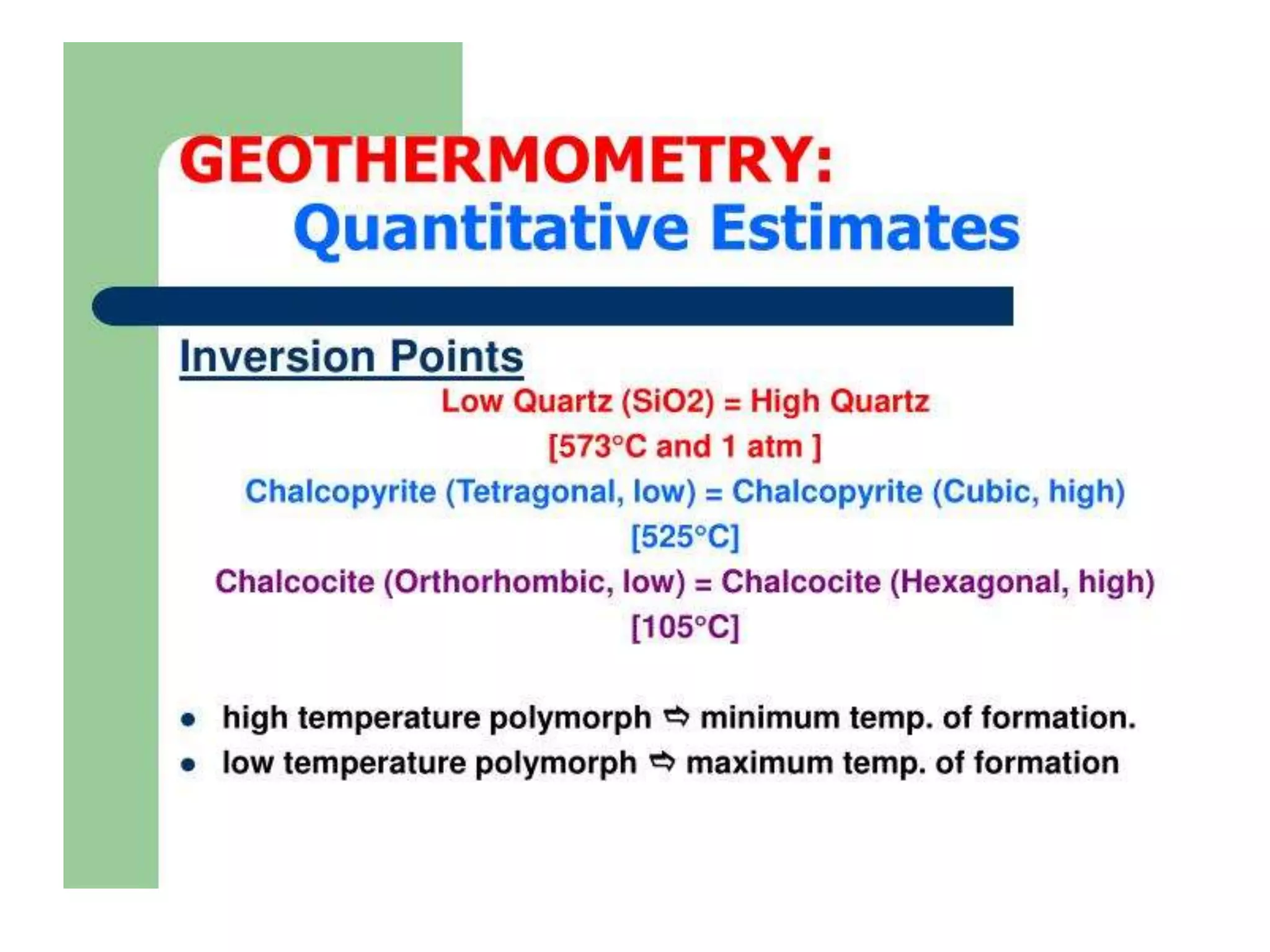 Geothermometry in economic geology | PPTX