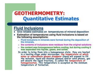 Geothermometry in economic geology | PPTX