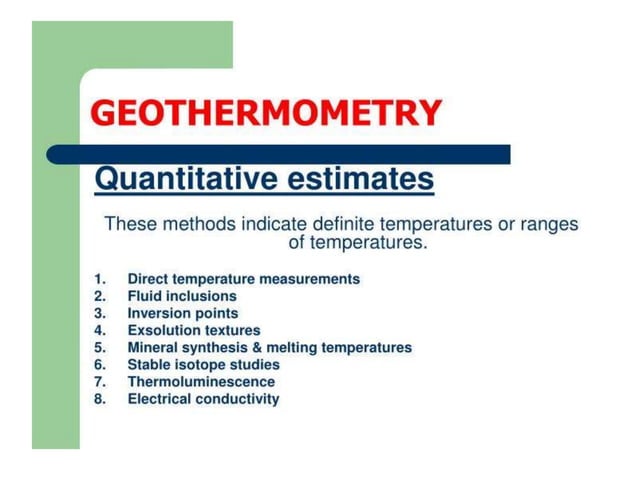 Geothermometry in economic geology