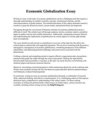 Economic Globalization Essay.pdf