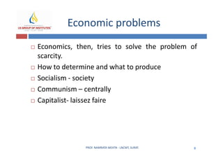 Economic goals, problems and concepts | PDF