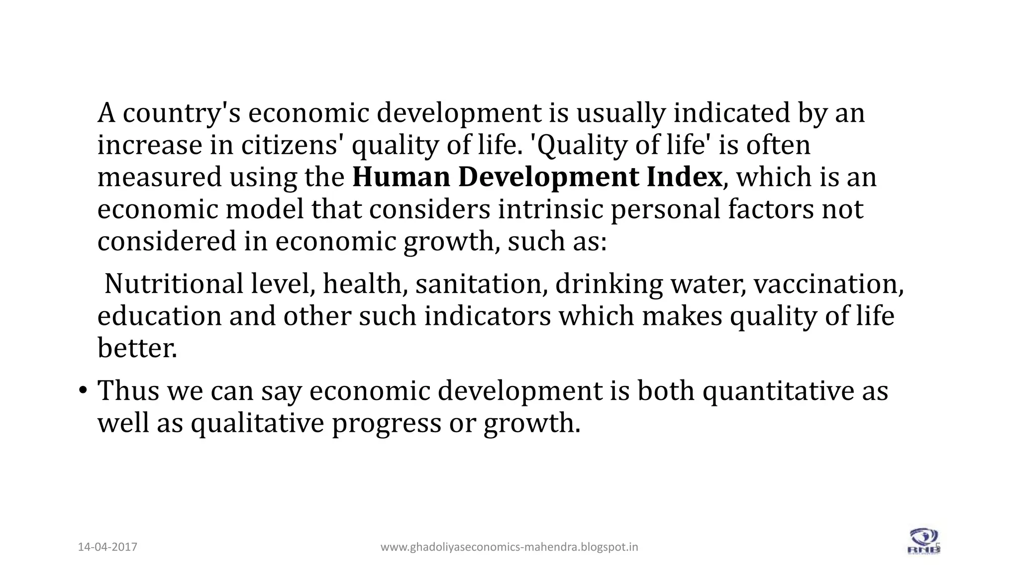 Economic growth & economic development, underdevelopment | PPTX