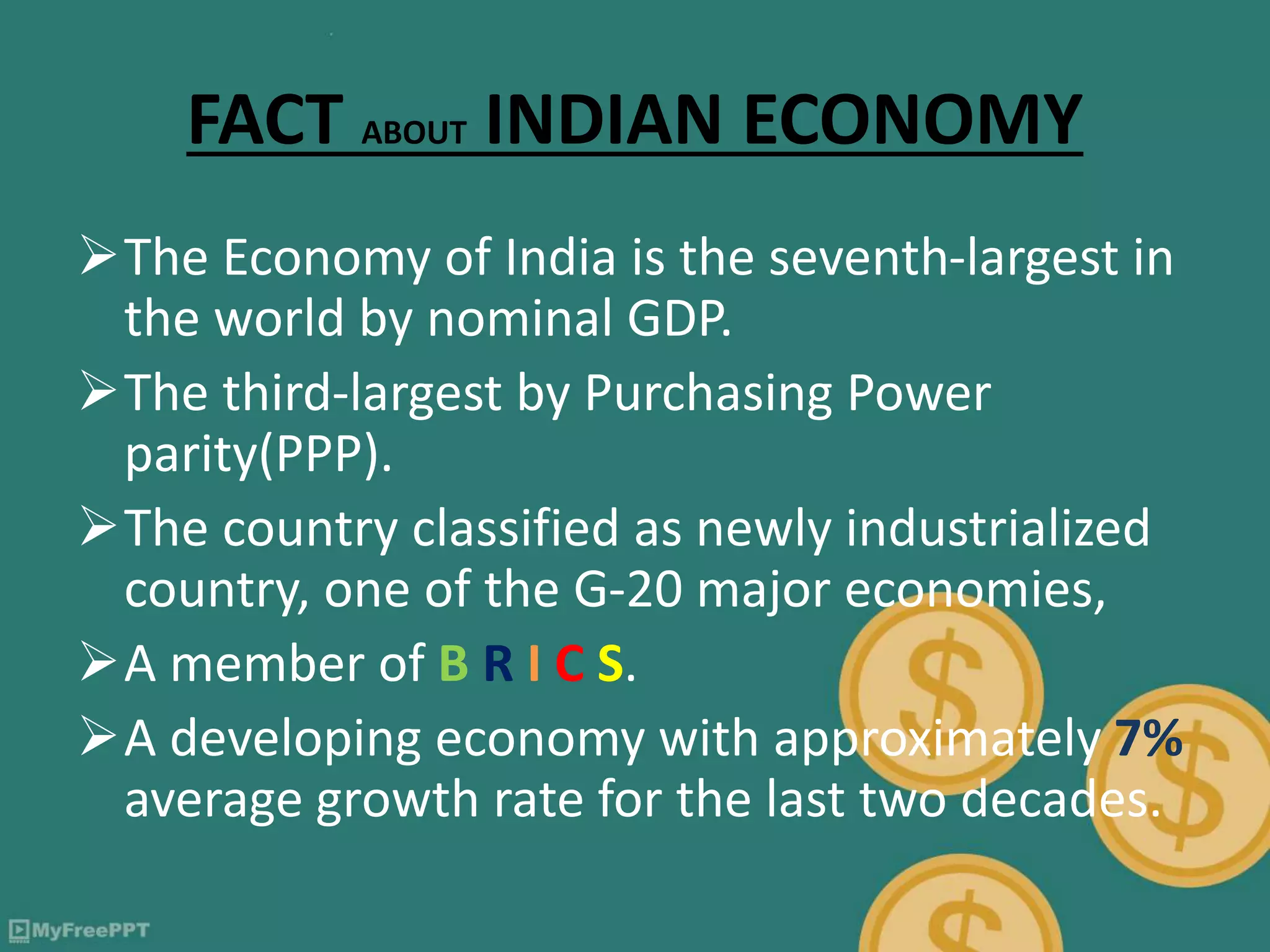 Economic growth of india | PPTX