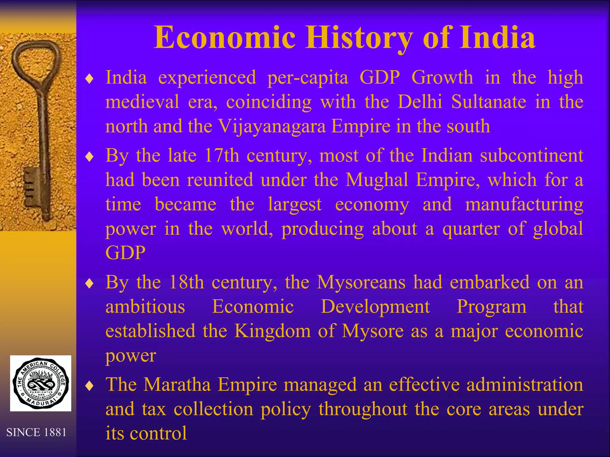 Dr.C.Muthuraja's Presentation on Economic History of India : Problems ...