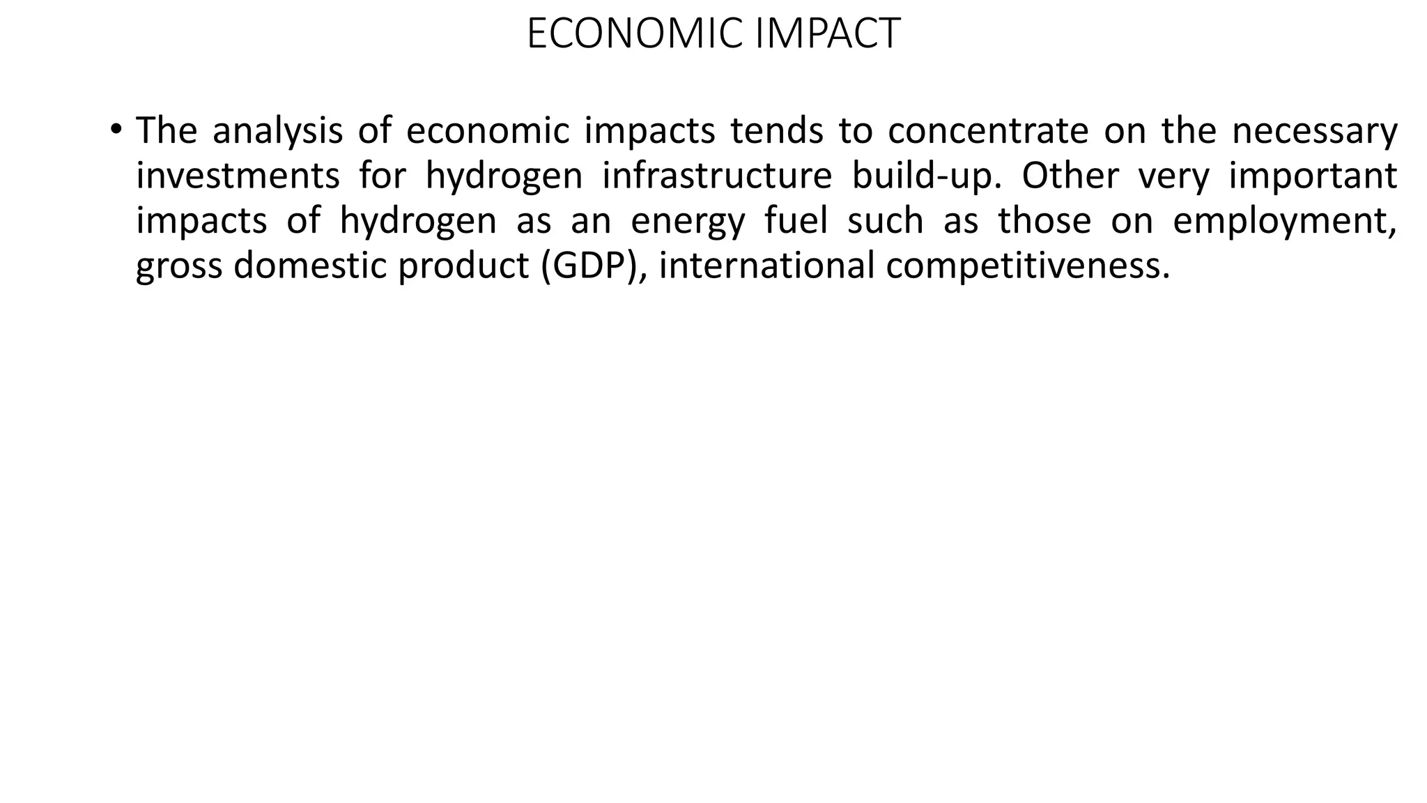 Economic impact assessment of hydrogen energy | PPTX