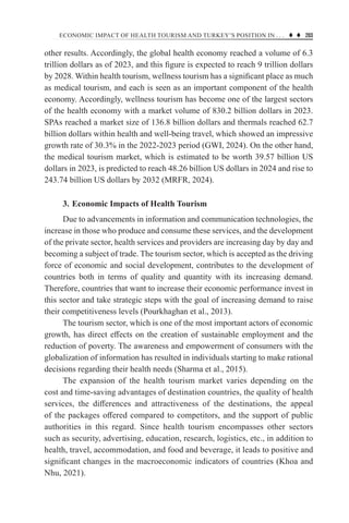 ECONOMIC IMPACT OF HEALTH TOURISM AND TURKEY’S POSITION IN THE GLOBAL ...