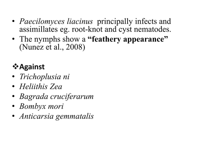 Economic importance and mass production of paecilomyces | PPT