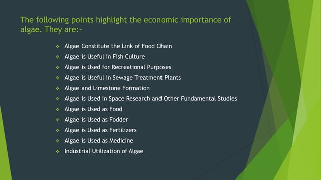Economic Importance of Algae.pptx | Chemistry | Science