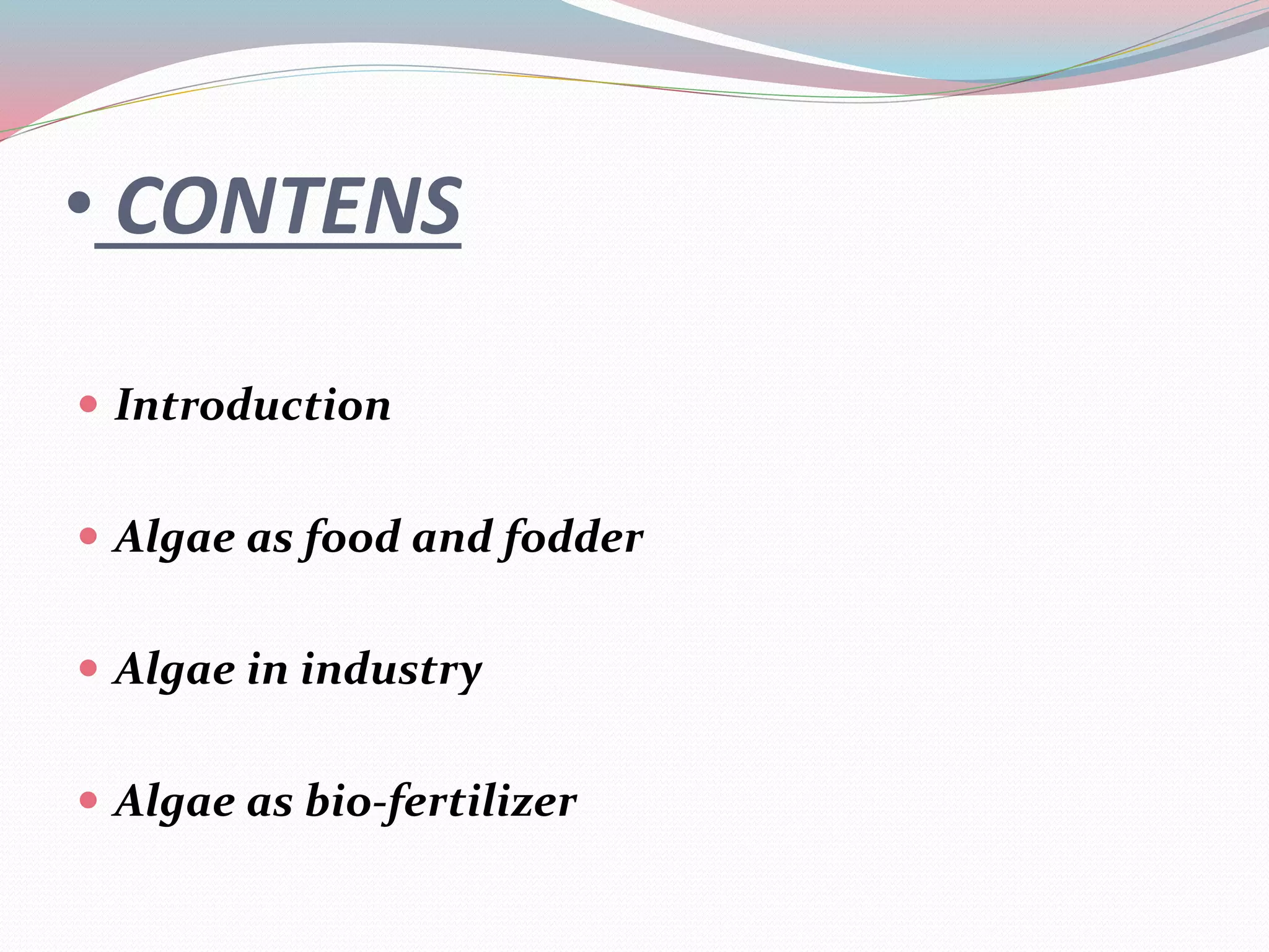 Economic importance of algae 1 | PPTX