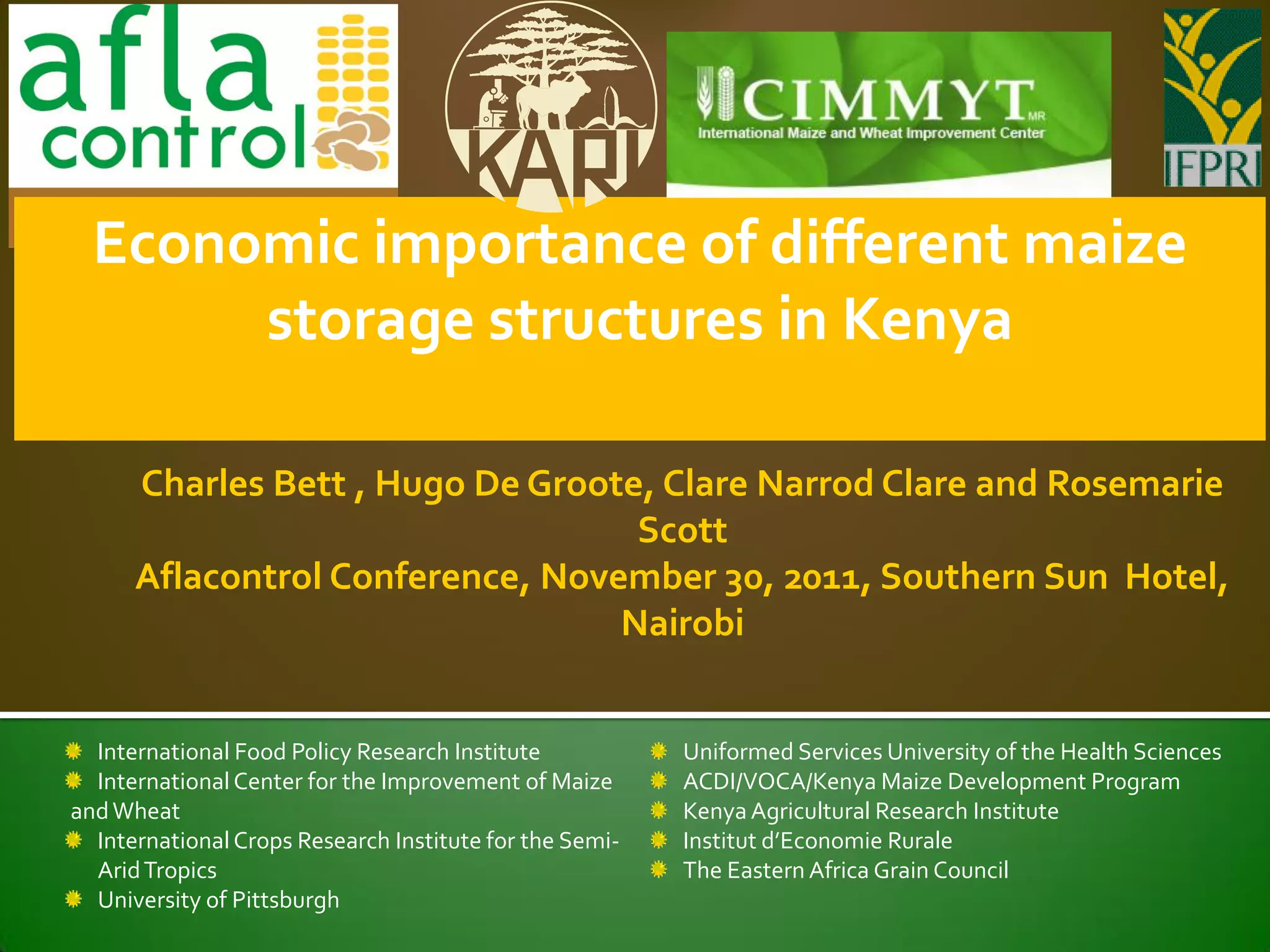 Economic importance of different maize storage structures in kenya | PPT
