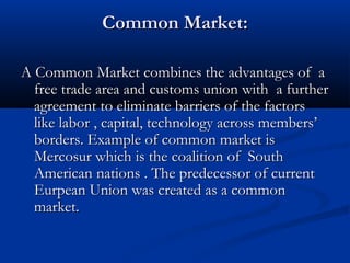 Economic integration and levels of integration | PPT