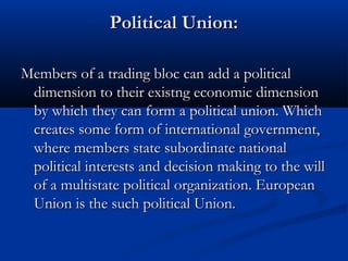Economic integration and levels of integration | PPT