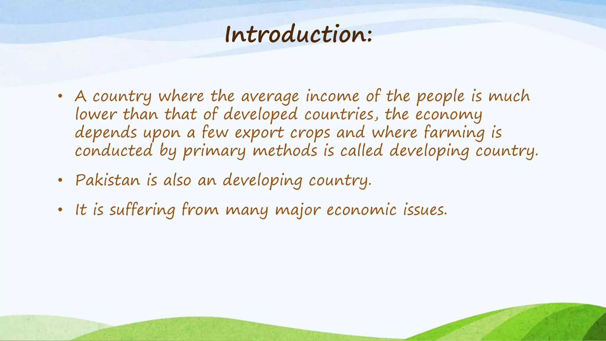 Economic issues of Pakistan & solutions | PPTX