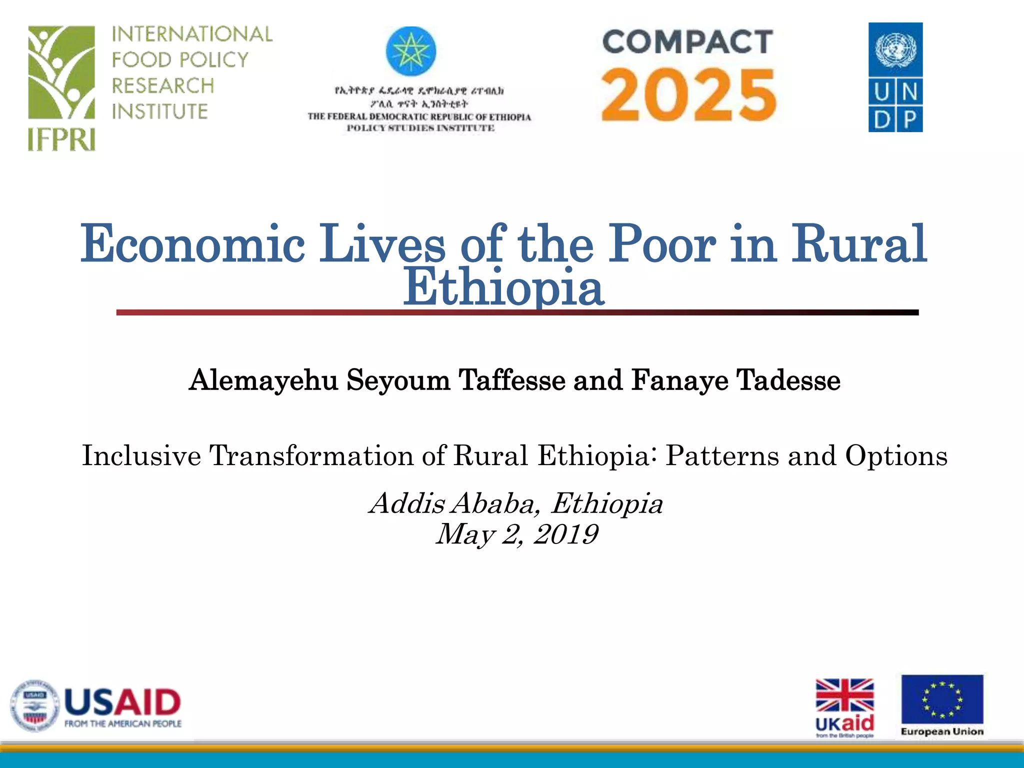 Economic Lives of the Poor in Rural Ethiopia | PPTX