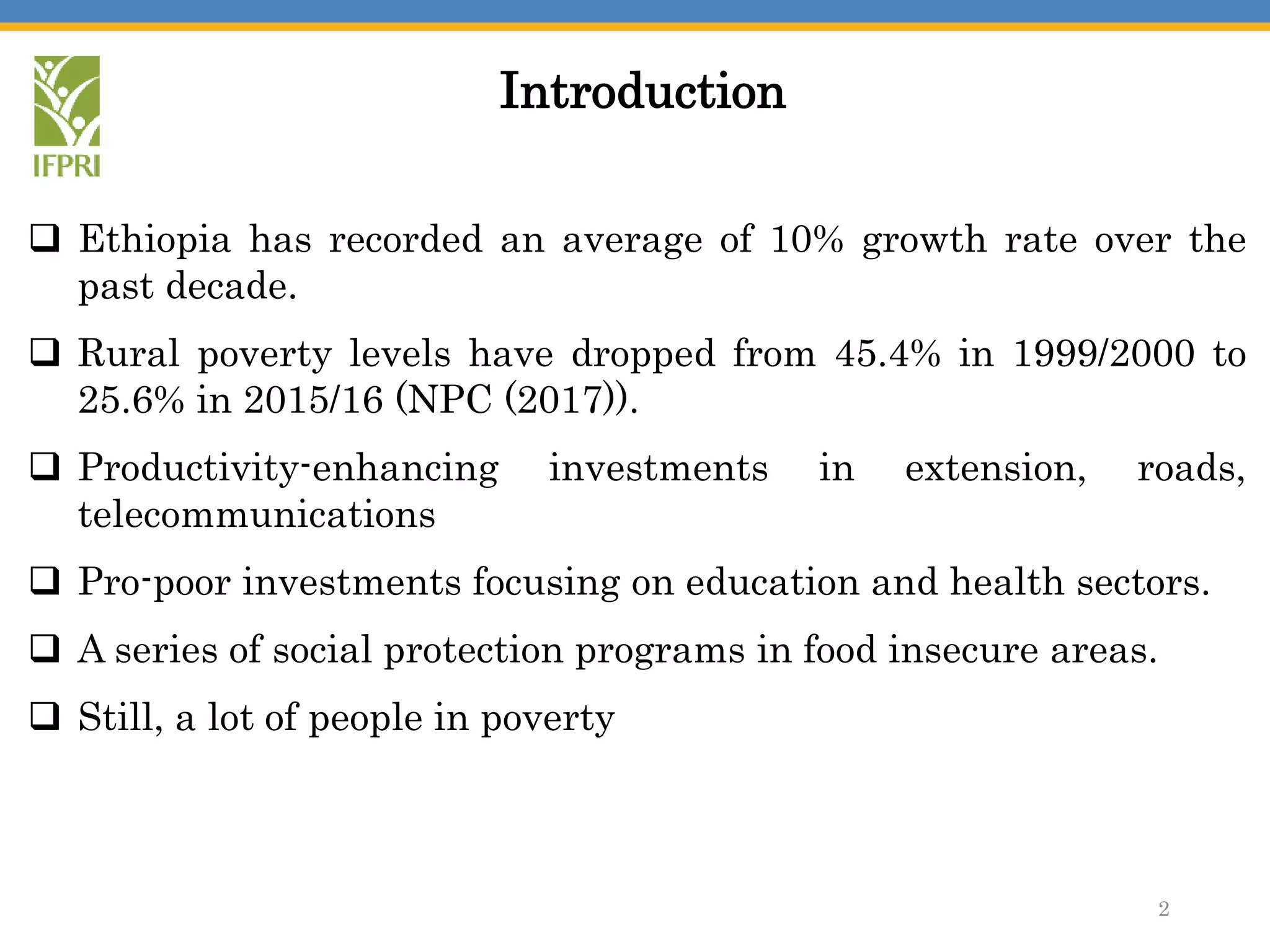 Economic Lives of the Poor in Rural Ethiopia | PPTX