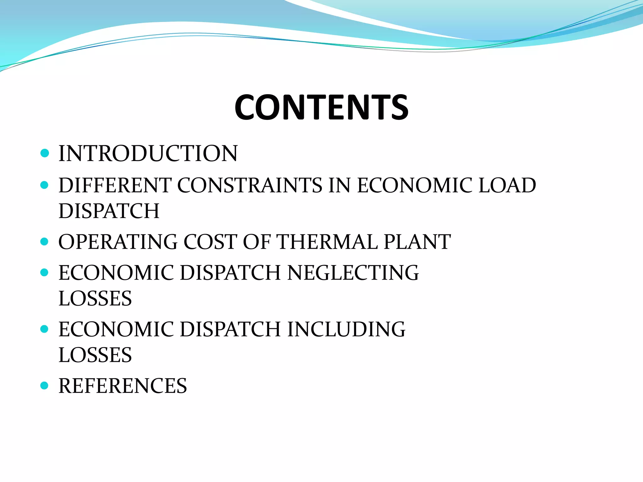 Economic load dispatch | PPTX