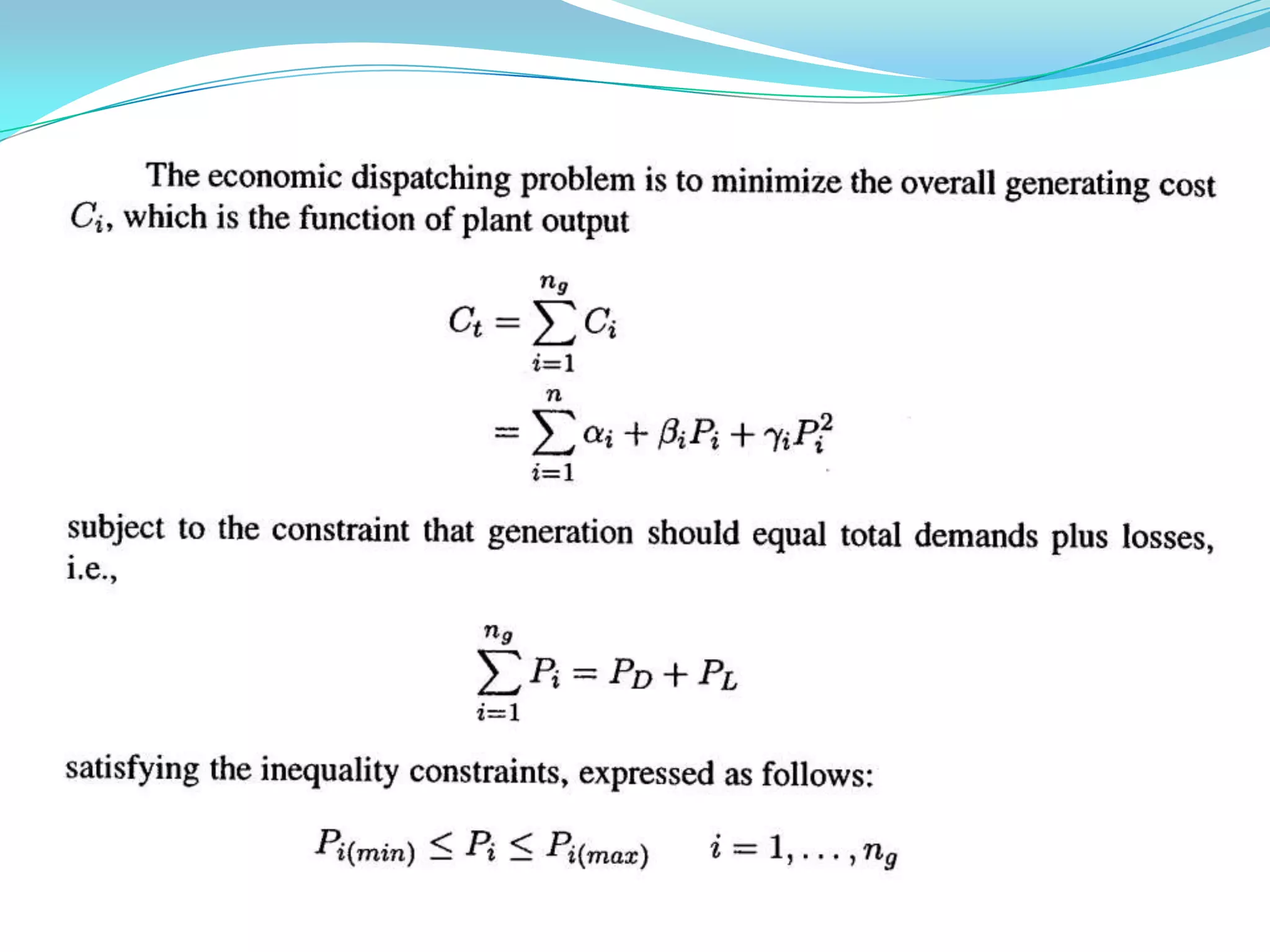 Economic load dispatch | PPTX