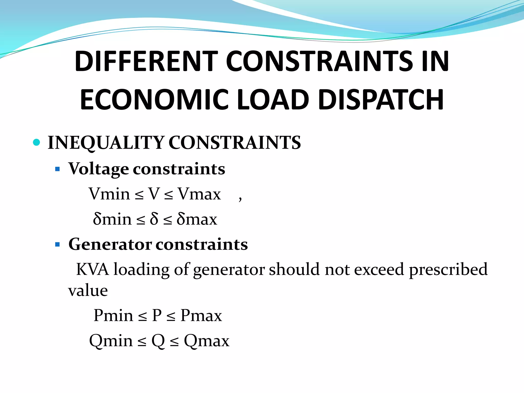 Economic load dispatch | PPTX