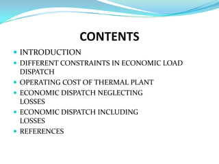 Economic load dispatch | PPTX
