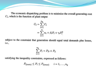 Economic load dispatch | PPTX