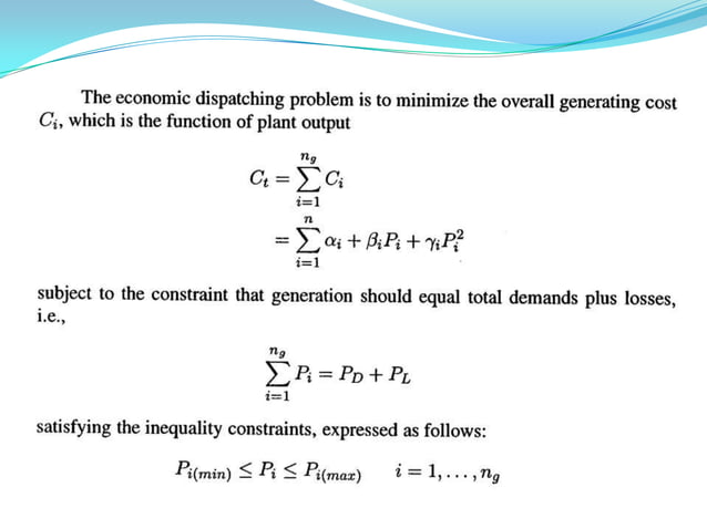 Economic load dispatch | PPTX | Gas and Electric | Home Utilities