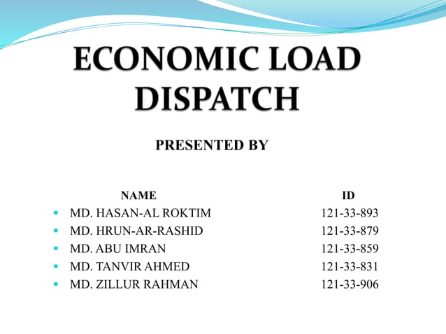Economic load dispatch | PPTX | Gas and Electric | Home Utilities