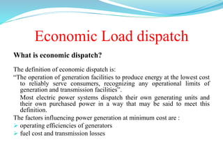 Economic load dispatch | PPTX | Gas and Electric | Home Utilities