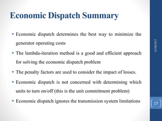 Economic load dispatch | PPTX