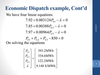 Economic load dispatch | PPTX