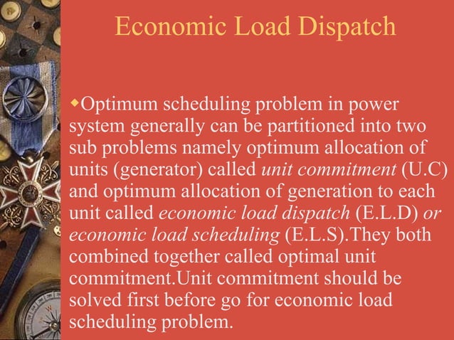 Economic load dispatch | PPT