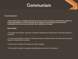 Economic models capitalism, socialism, communism | PPTX