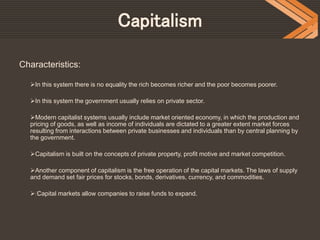 Economic models capitalism, socialism, communism | PPTX