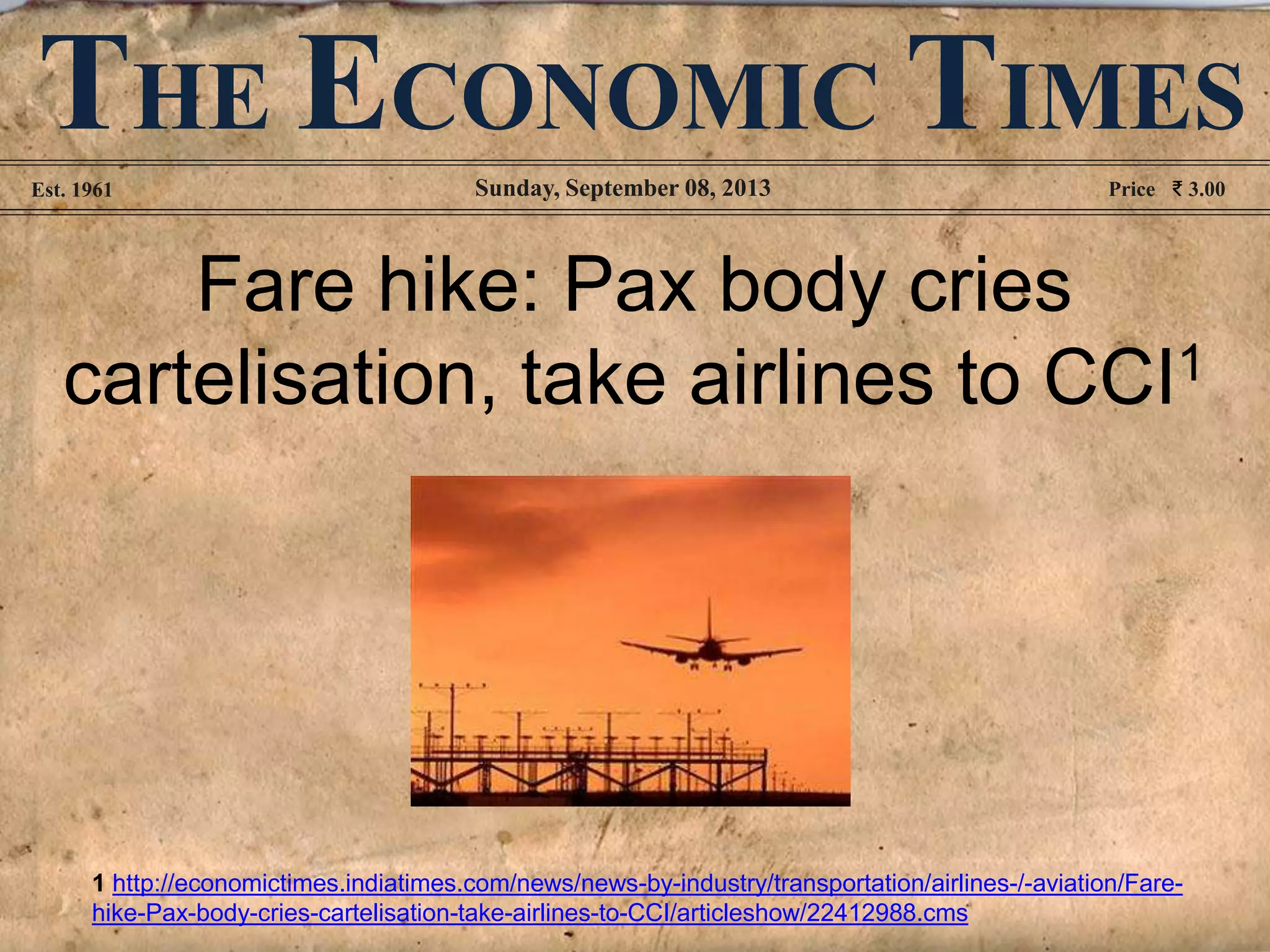 Oligopoly Example - Indian Airline Industry | PPTX