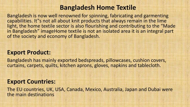 Economic of home textile | PPT