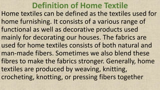 Economic of home textile | PPT