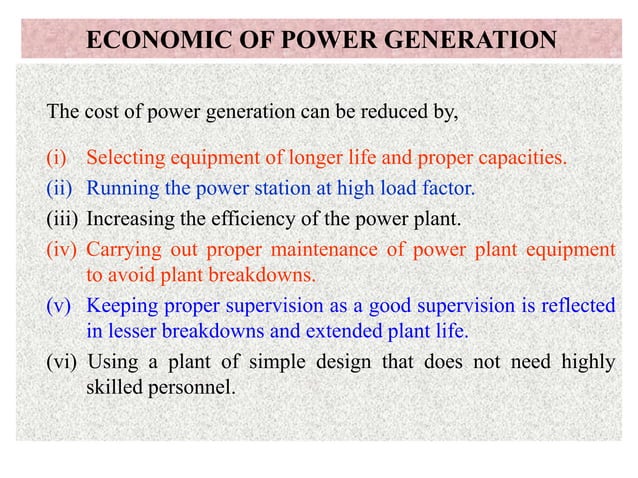 Economic of power generation (1) h.pptx | Power and Energy Industry ...