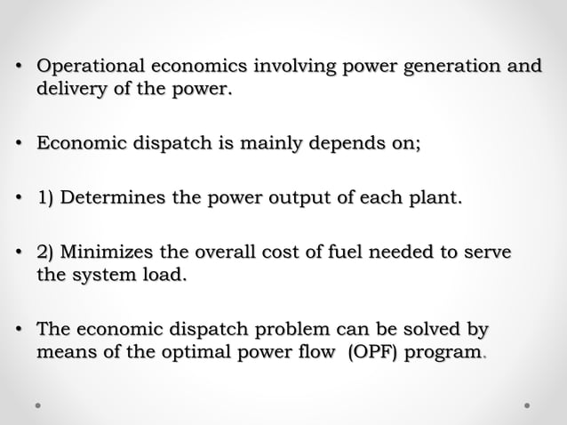 Economic operation and control | PPT