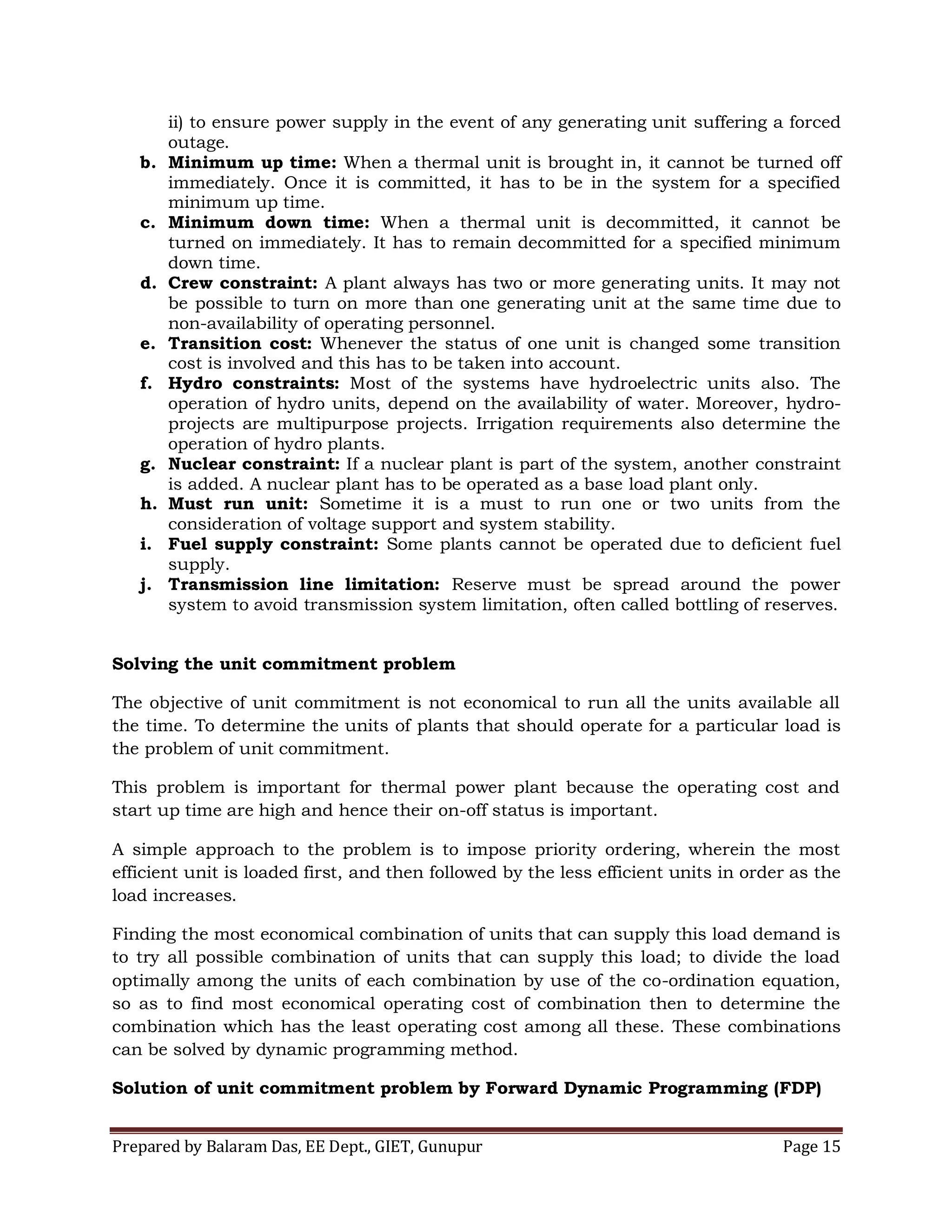 Economic operation of power system | PDF