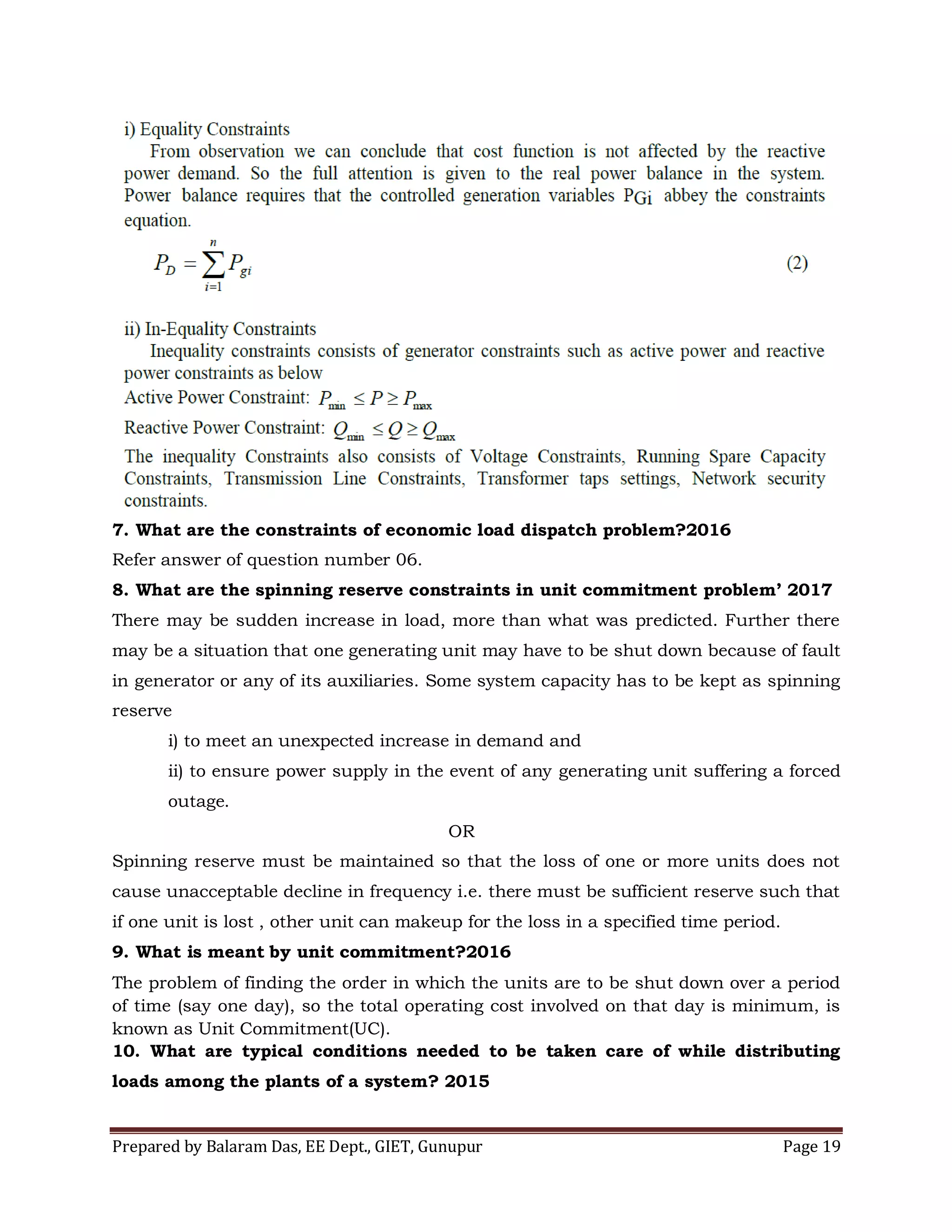 Economic operation of power system | PDF