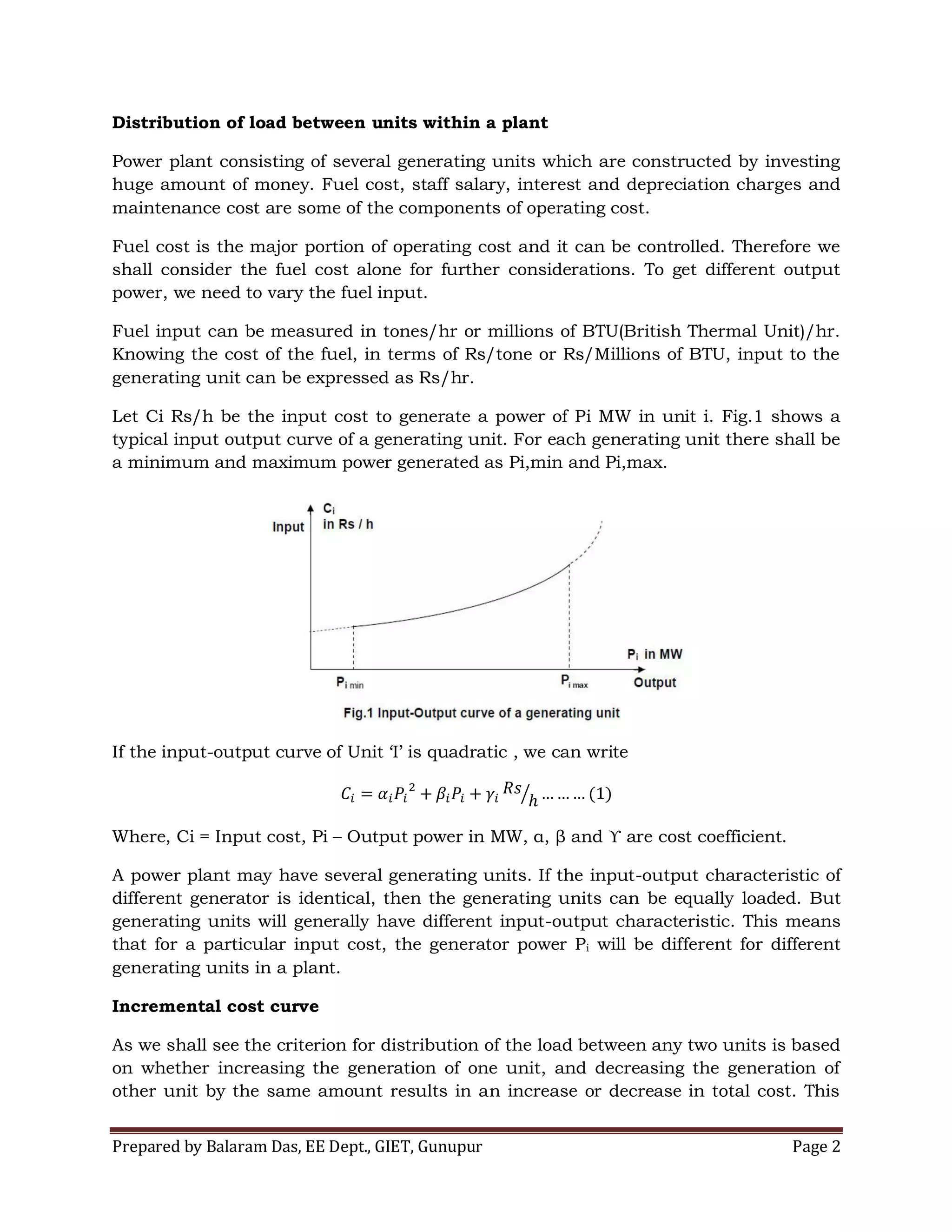 Economic operation of power system | PDF