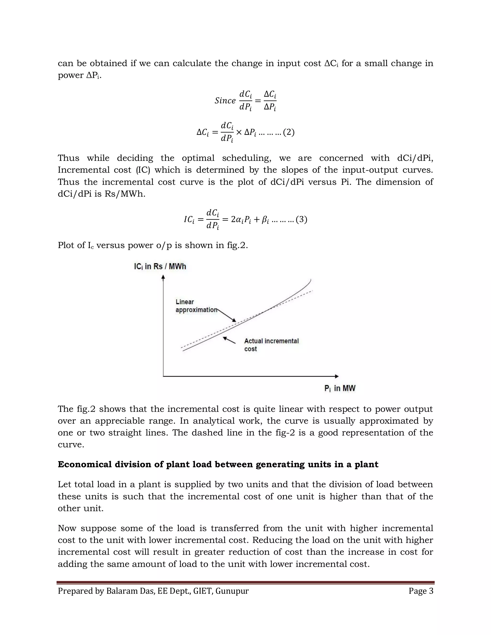 Economic operation of power system | PDF