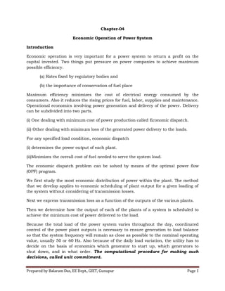 Economic operation of power system | PDF | Gas and Electric | Home Utilities