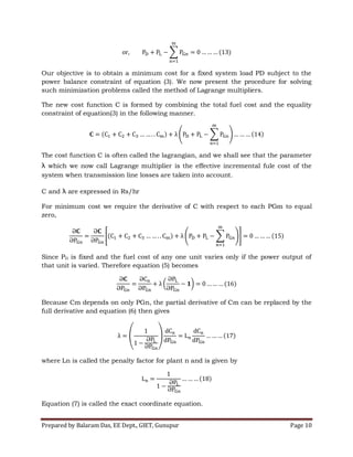 Economic operation of power system | PDF