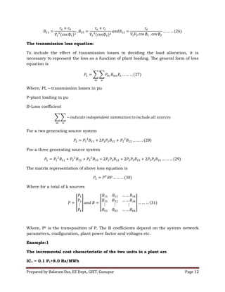 Economic operation of power system | PDF