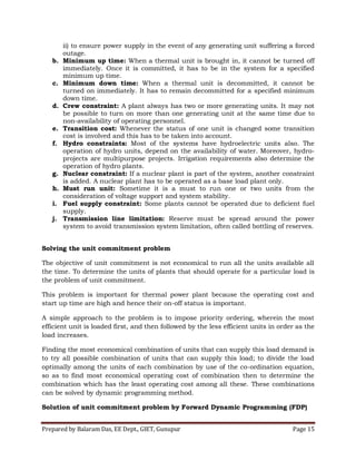 Economic operation of power system | PDF