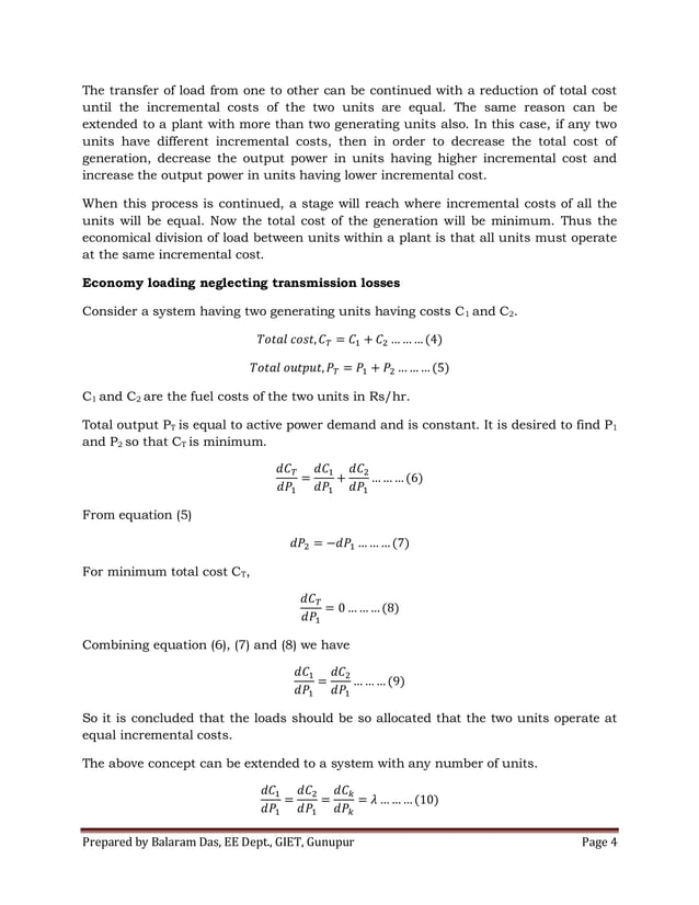 Economic operation of power system | PDF | Gas and Electric | Home ...