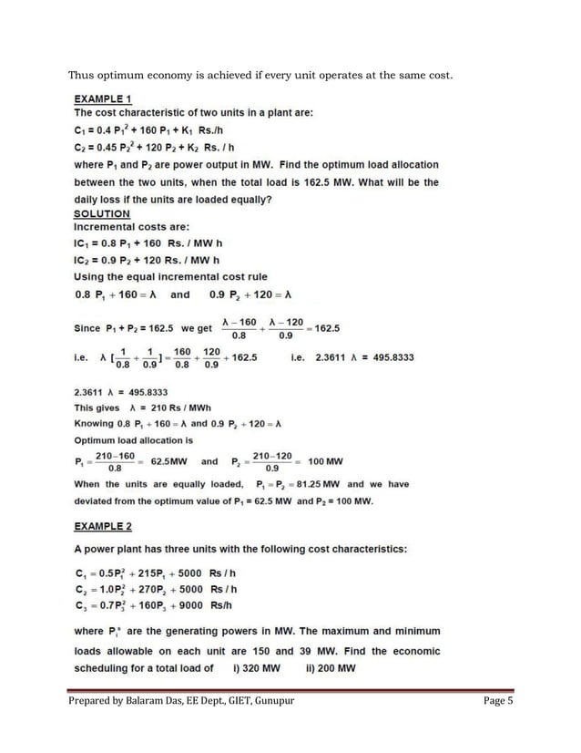 Economic operation of power system | PDF | Gas and Electric | Home ...